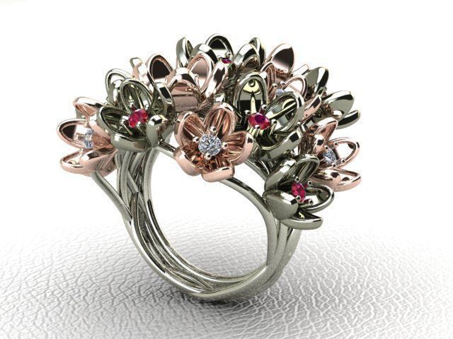 Bloom ring 3D model 3D printable | CGTrader