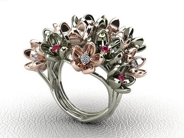 Bloom ring 3D model 3D printable | CGTrader