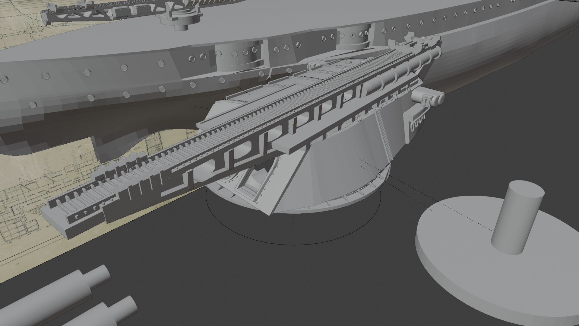 USS Arizona BB-39 Turret with Catapult 3D model 3D printable | CGTrader