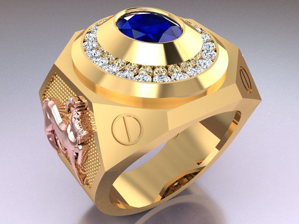 Goat Rings - Mens Rings - N2380 3D model 3D printable | CGTrader