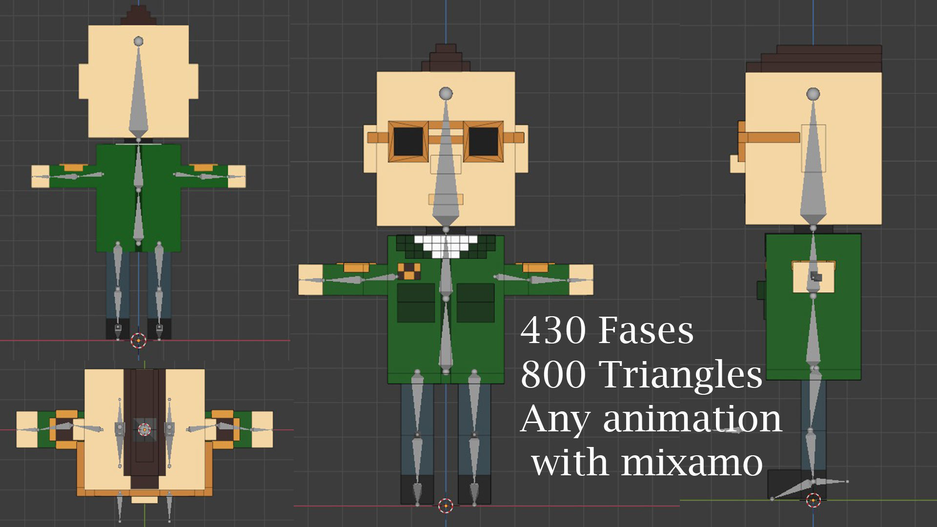 3D model Low poly characters 3 in voxel style VR / AR / low-poly | CGTrader