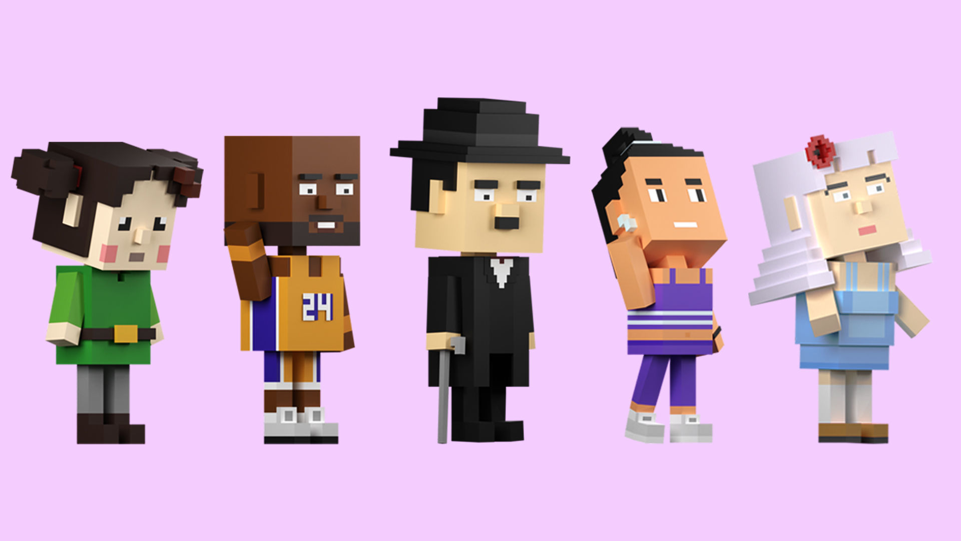 3D model Low poly characters 3 in voxel style VR / AR / low-poly | CGTrader