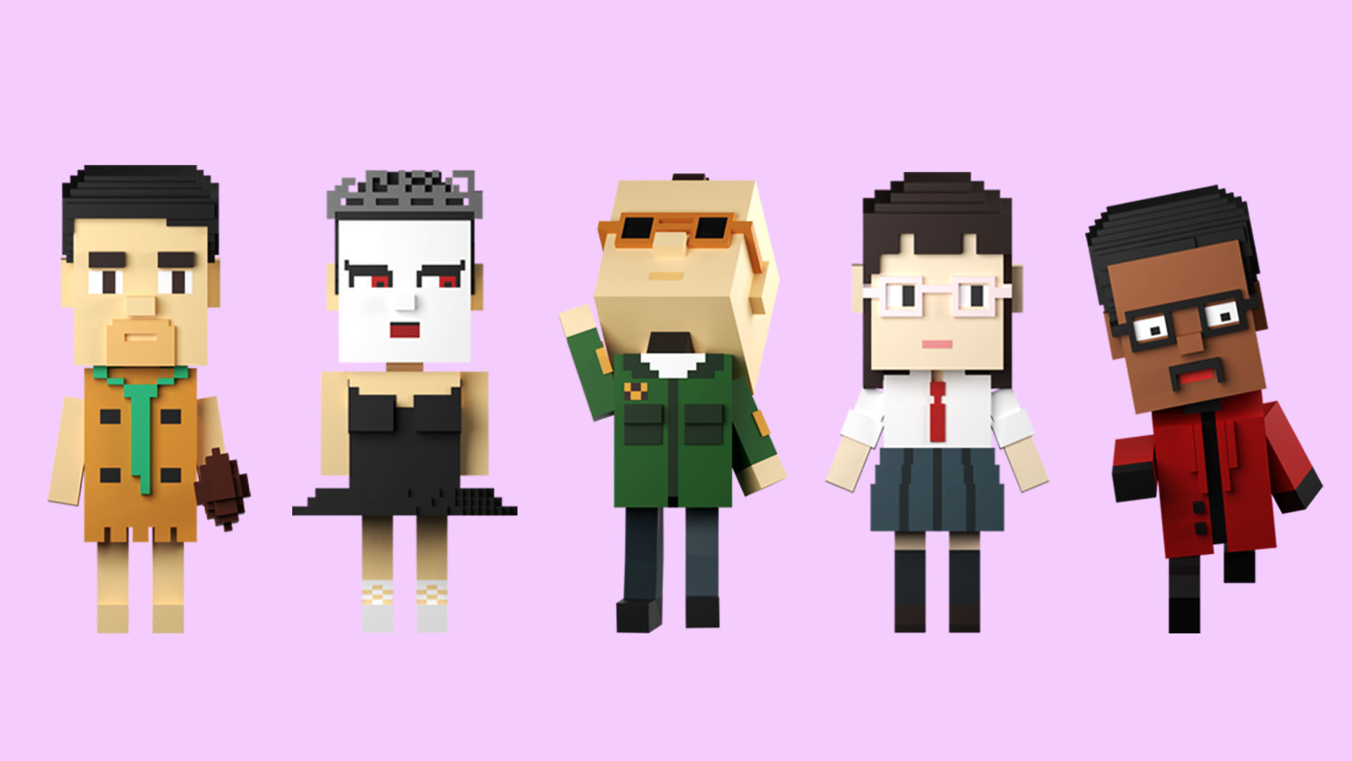 3D model Low poly characters 3 in voxel style VR / AR / low-poly | CGTrader