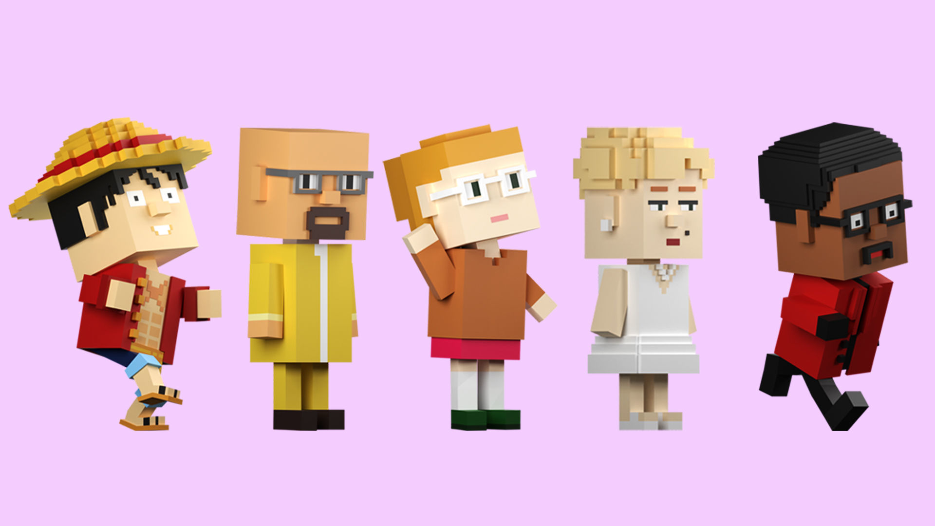 3D model Low poly characters 3 in voxel style VR / AR / low-poly | CGTrader