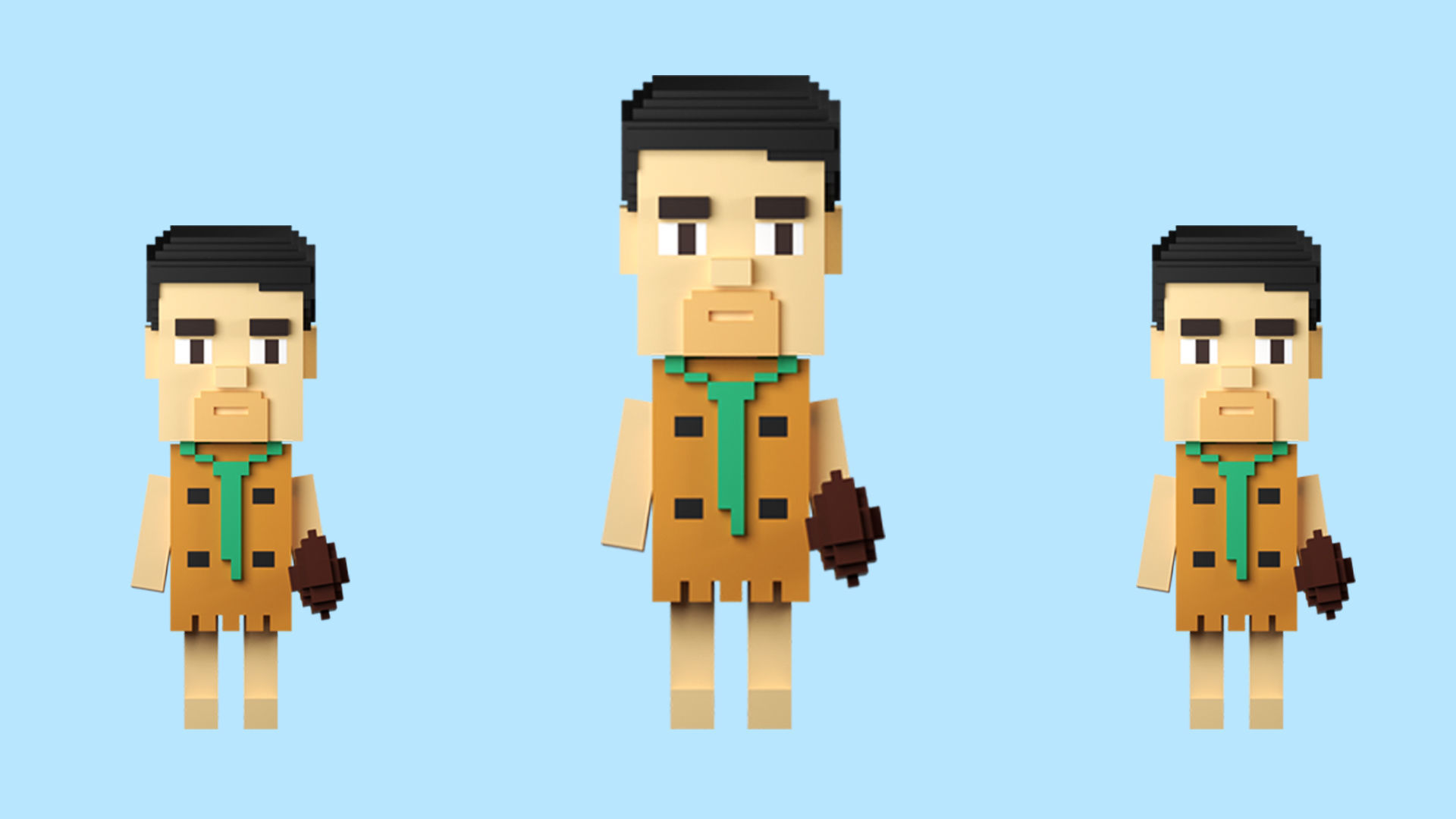 3D model Low poly characters 3 in voxel style VR / AR / low-poly | CGTrader