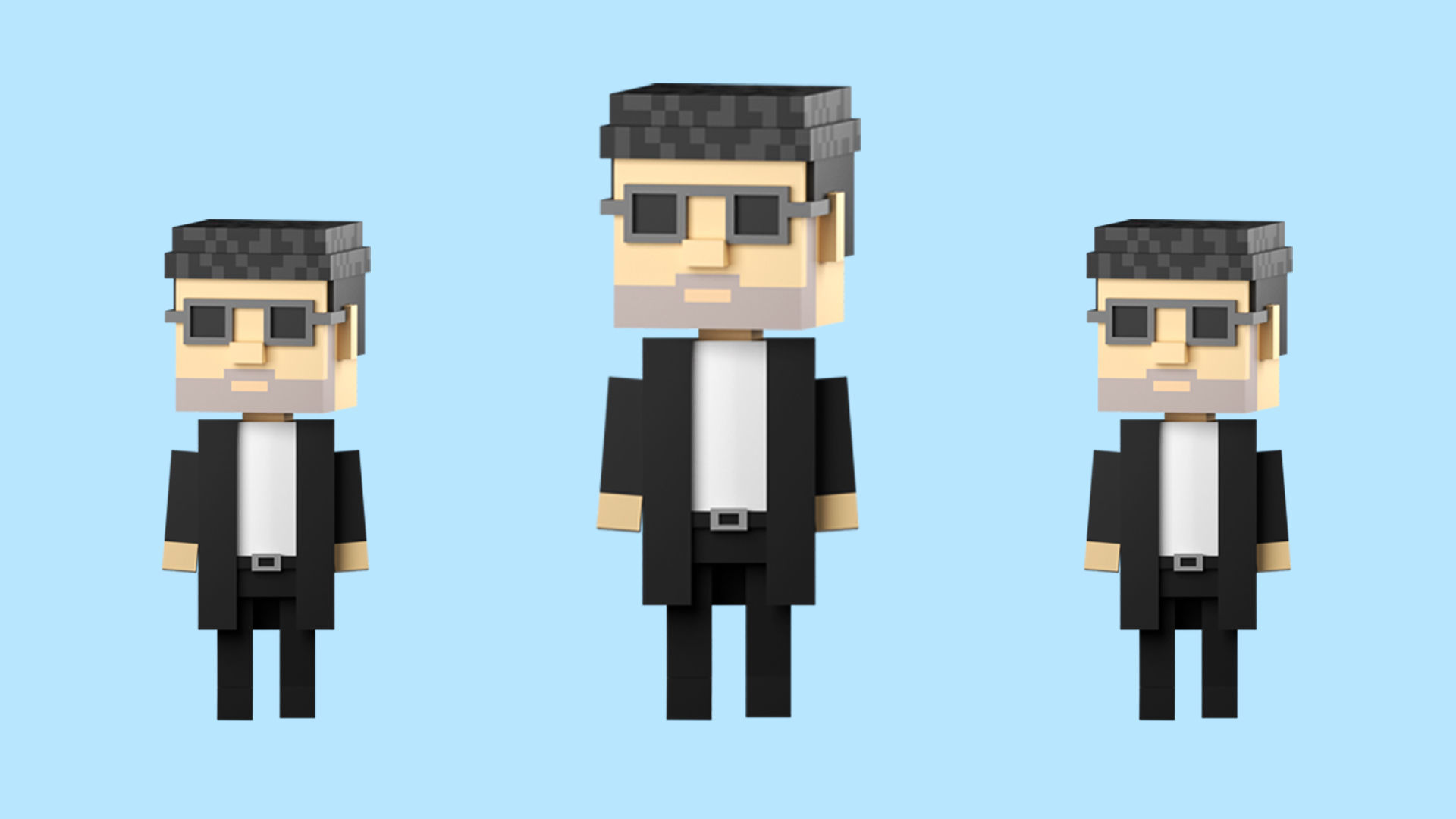3D model Low poly characters 3 in voxel style VR / AR / low-poly | CGTrader