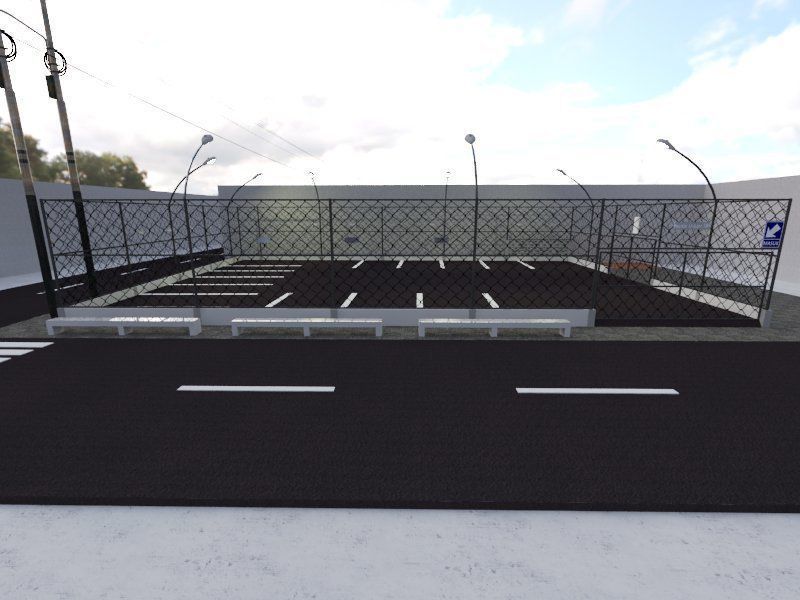 black and white parking area 3D model 3D printable | CGTrader