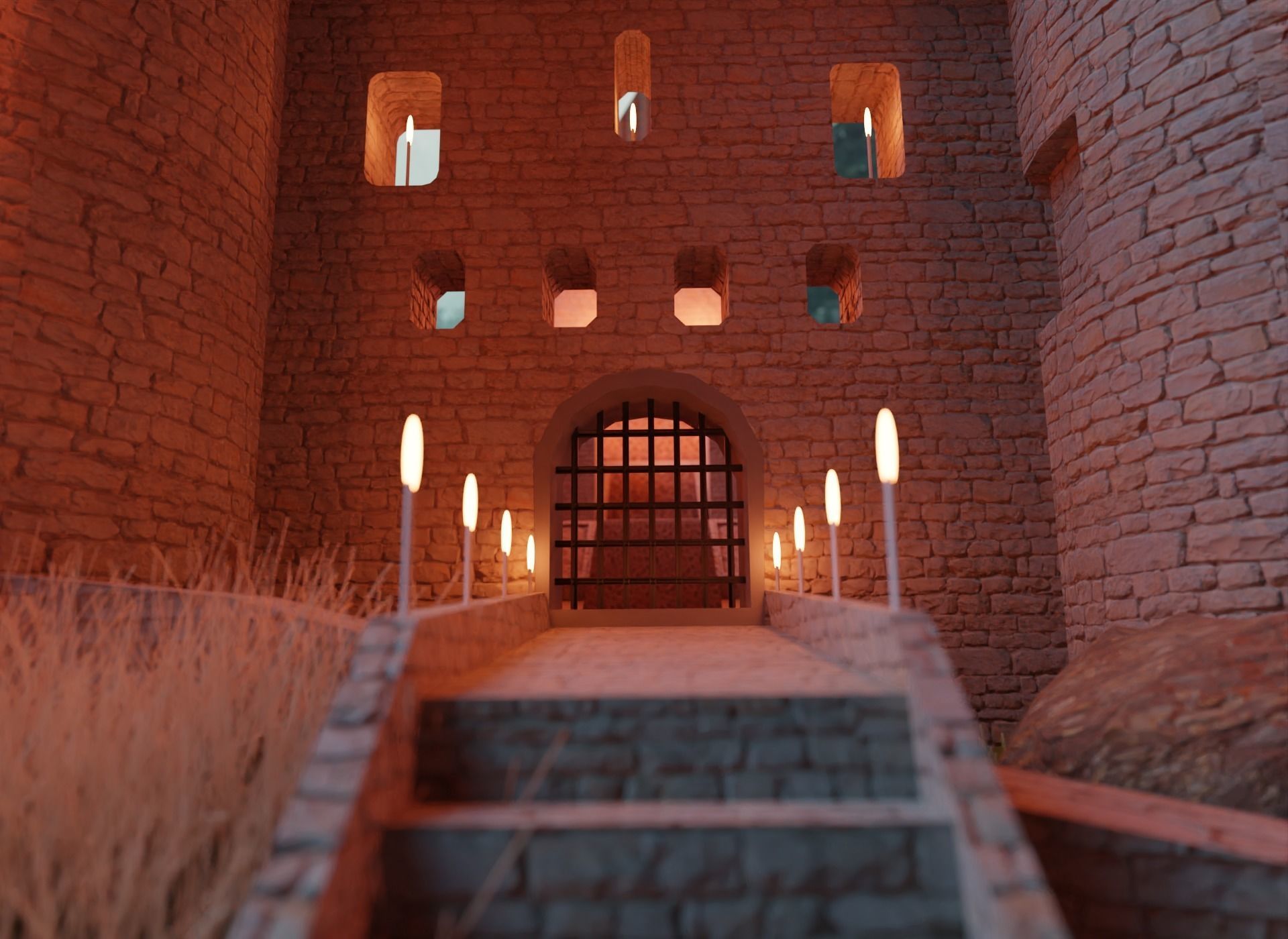 3D model 3D Low Poly Medieval Castle Scene VR / AR / low-poly | CGTrader