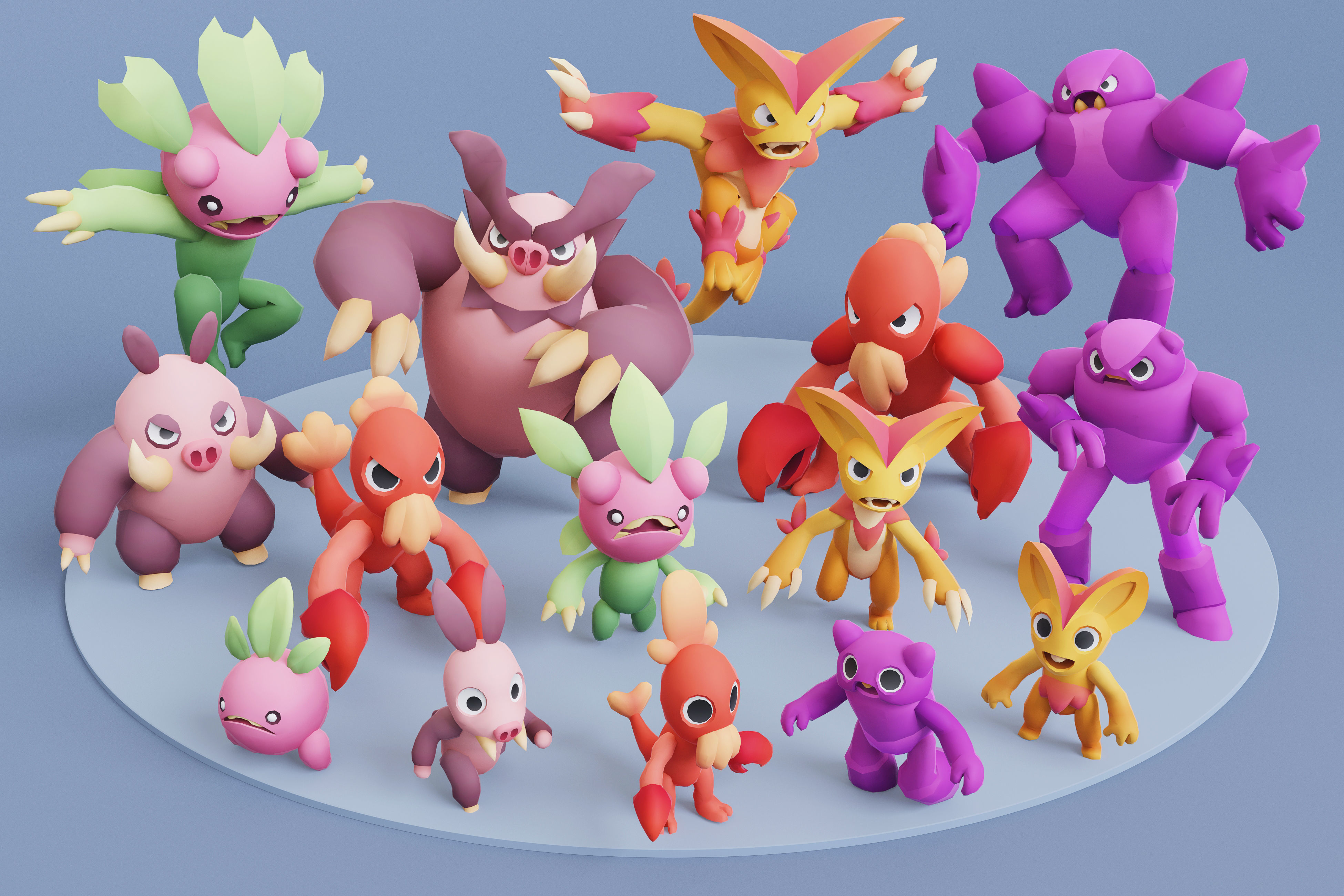 3D model Cartoon Characters - Creatures Pack 02 VR / AR / low-poly ...
