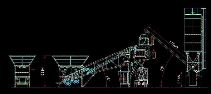 100m3 Mobile Concrete Batching Plant 3D model | CGTrader