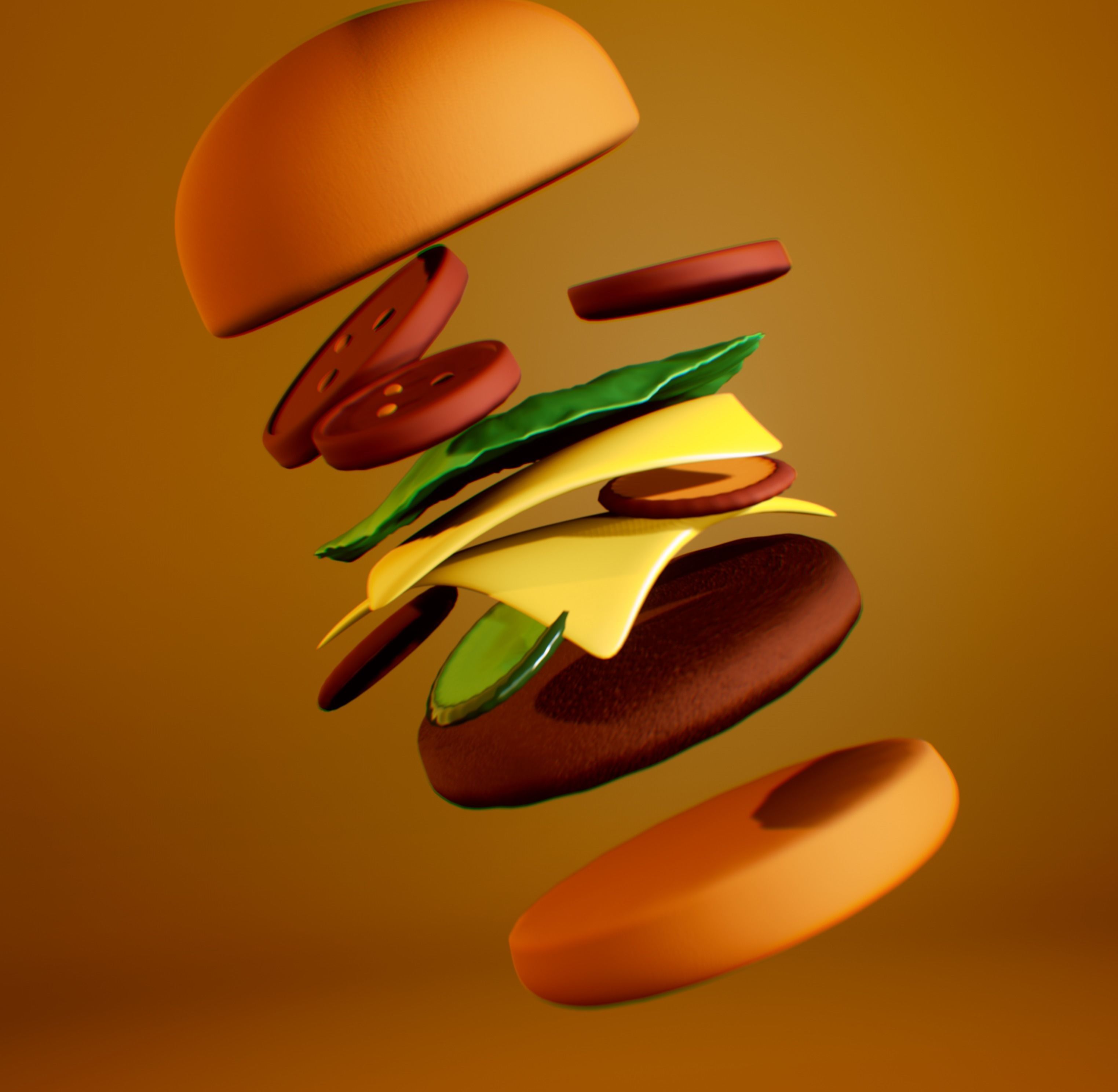Animated Burger 3D model animated | CGTrader