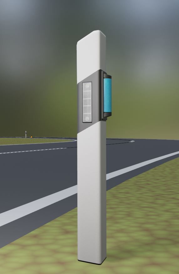 3D model Editable Road with Delineators - Curve Based VR / AR / low ...