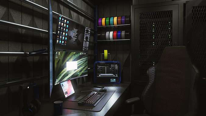 3D model Hacker Hideout VR / AR / low-poly | CGTrader