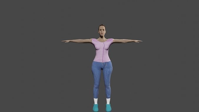 3D model female lady character game ready VR / AR / low-poly | CGTrader