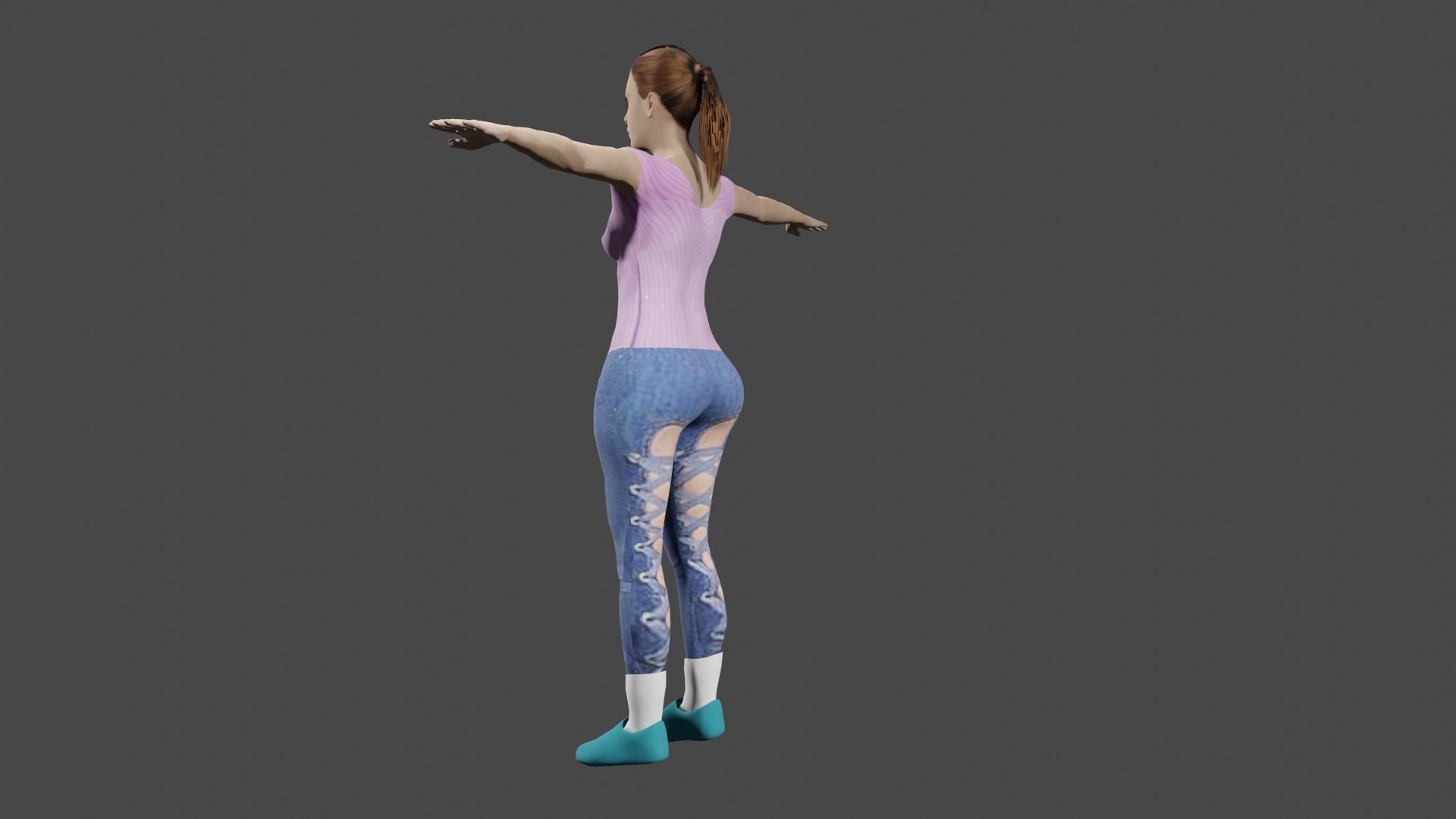 3D model female lady character game ready VR / AR / low-poly | CGTrader