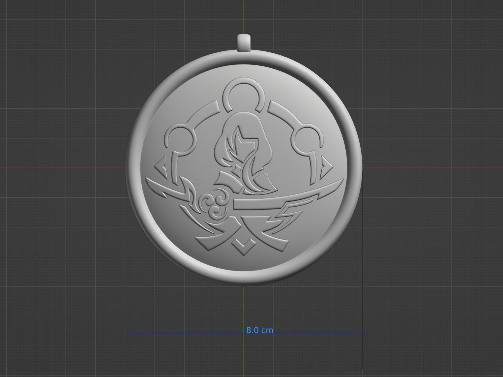 Genshin Impact Raiden Shogun Emblem pendant 3D model 3D printable ...