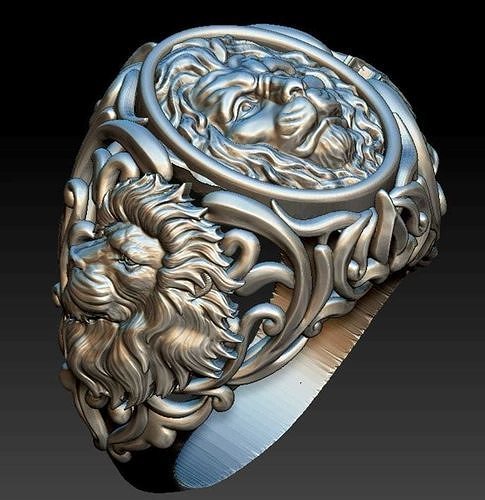 lion ring 3D model | CGTrader