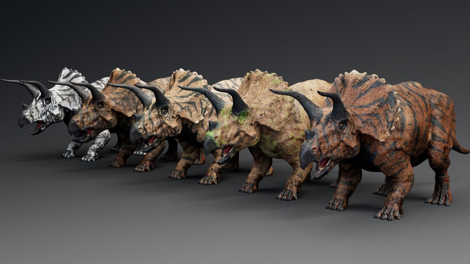 3D model Triceratops Unreal Engine and Unity Projects VR / AR / low ...