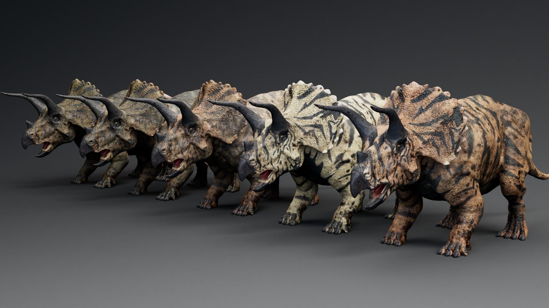 3D model Triceratops Unreal Engine and Unity Projects VR / AR / low ...