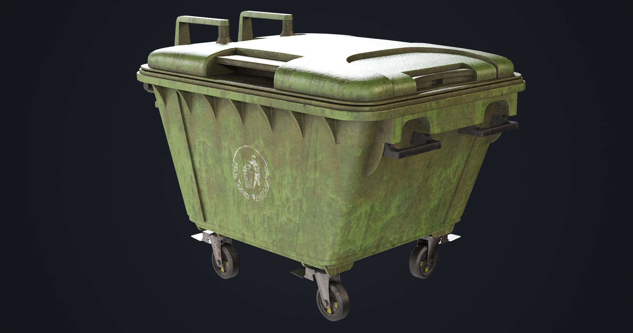 3D model Old Dirty Dustbin All PBR Unity UE Textures Included VR / AR ...