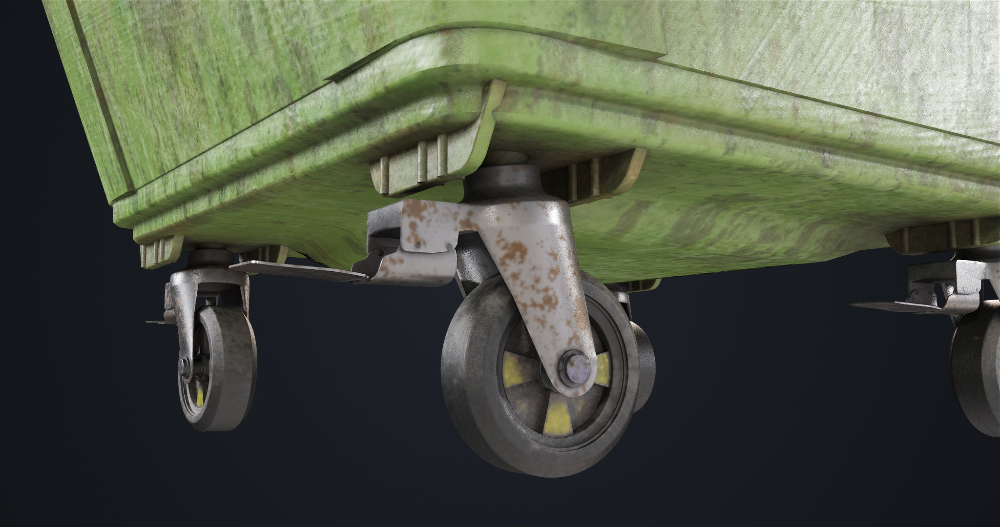 3D model Old Dirty Dustbin All PBR Unity UE Textures Included VR / AR ...