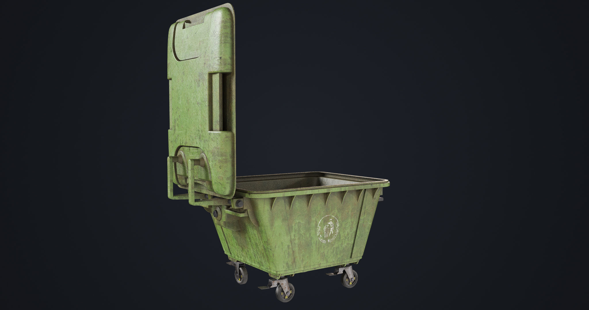3D model Old Dirty Dustbin All PBR Unity UE Textures Included VR / AR ...