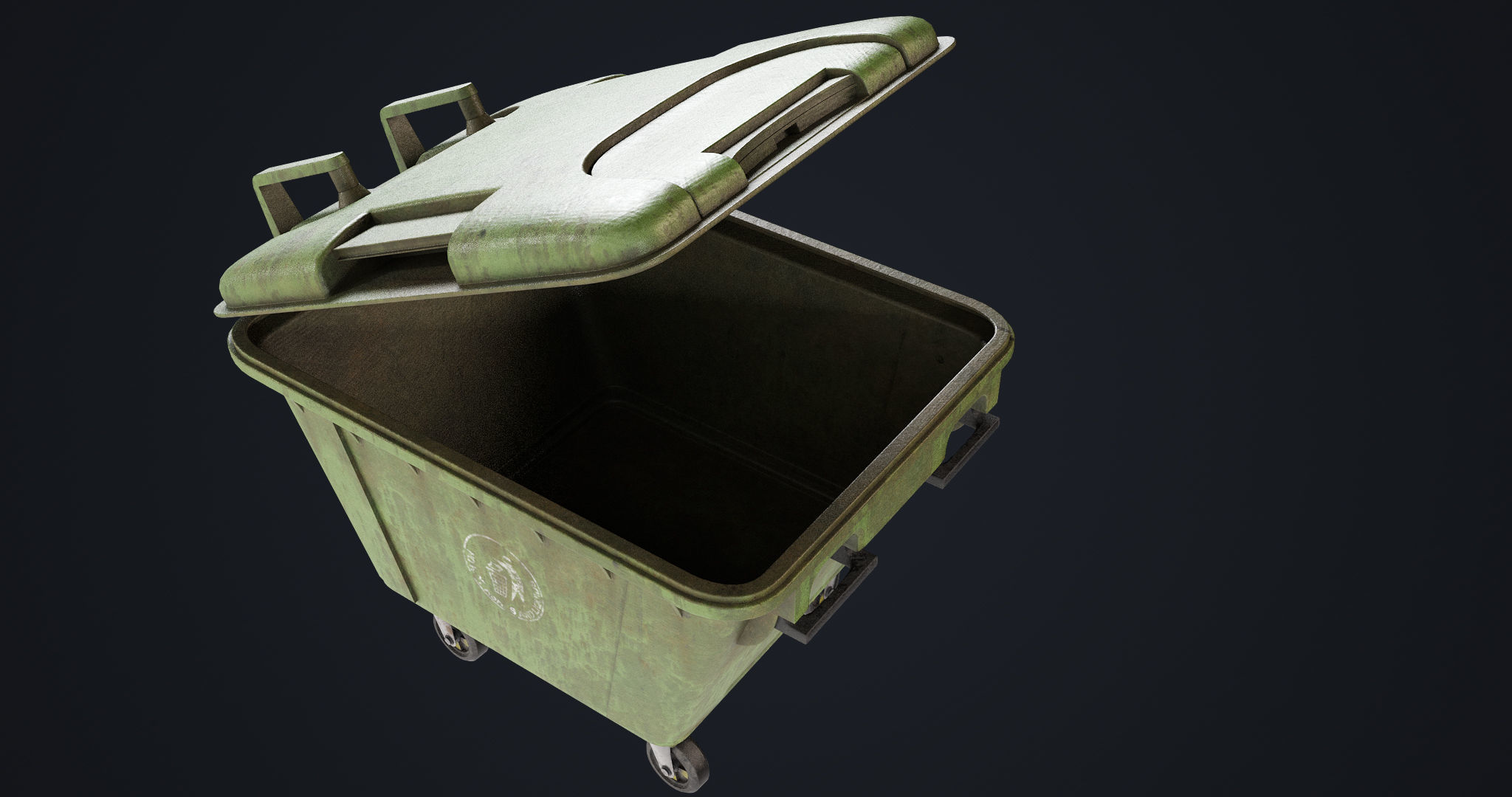 3D model Old Dirty Dustbin All PBR Unity UE Textures Included VR / AR ...