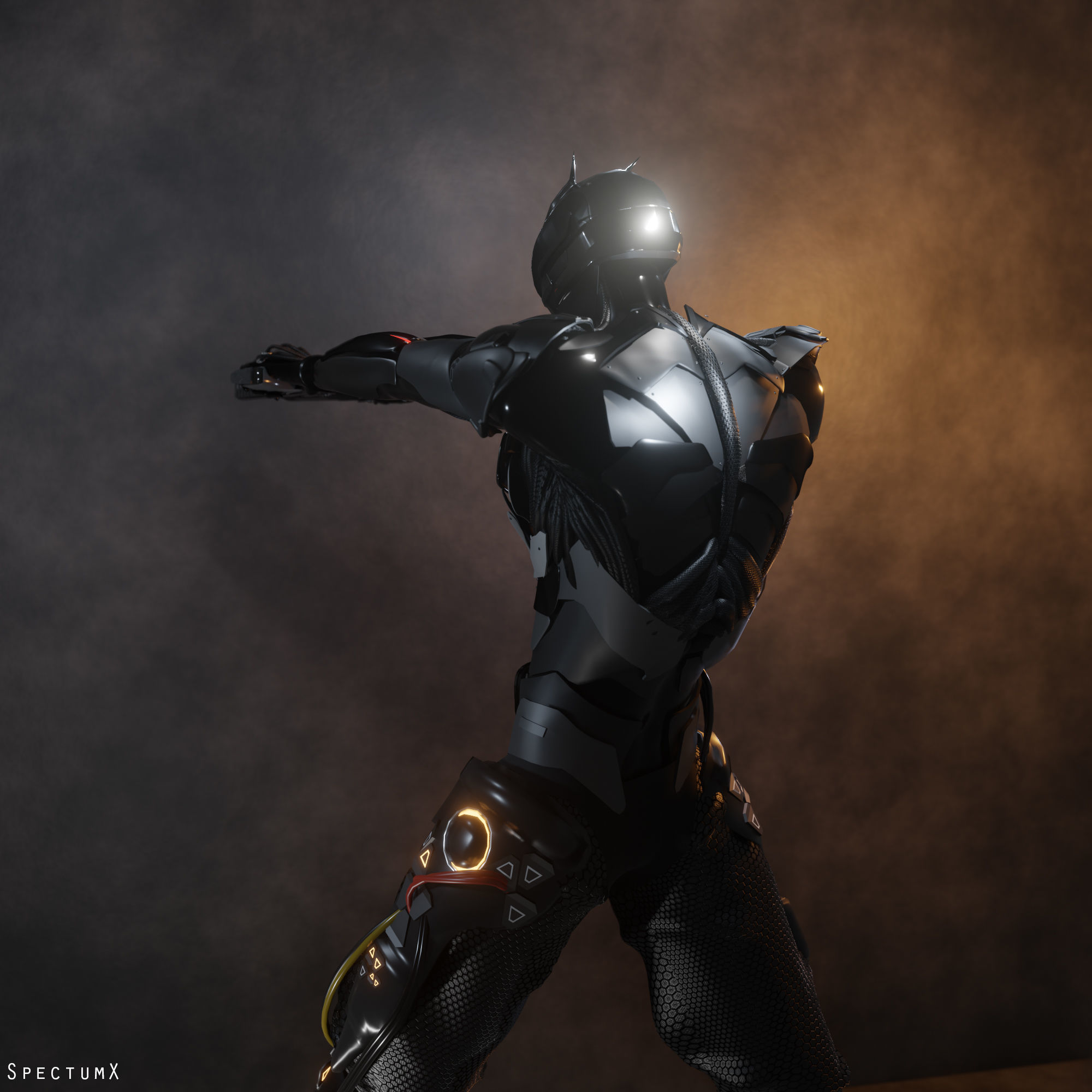 3D model Cyber Mercenary Character - Low-poly 3D Model VR / AR / low ...