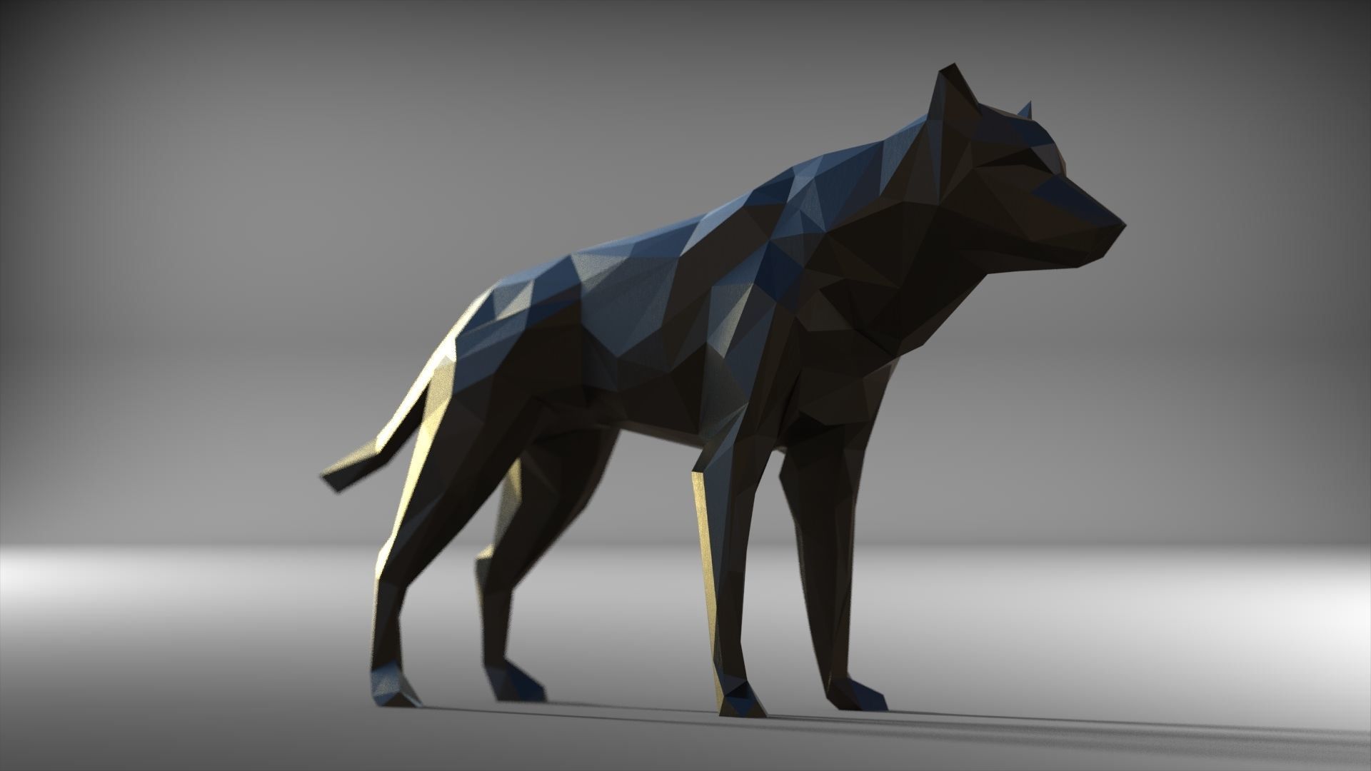 3D model wolf low poly printable VR / AR / low-poly | CGTrader