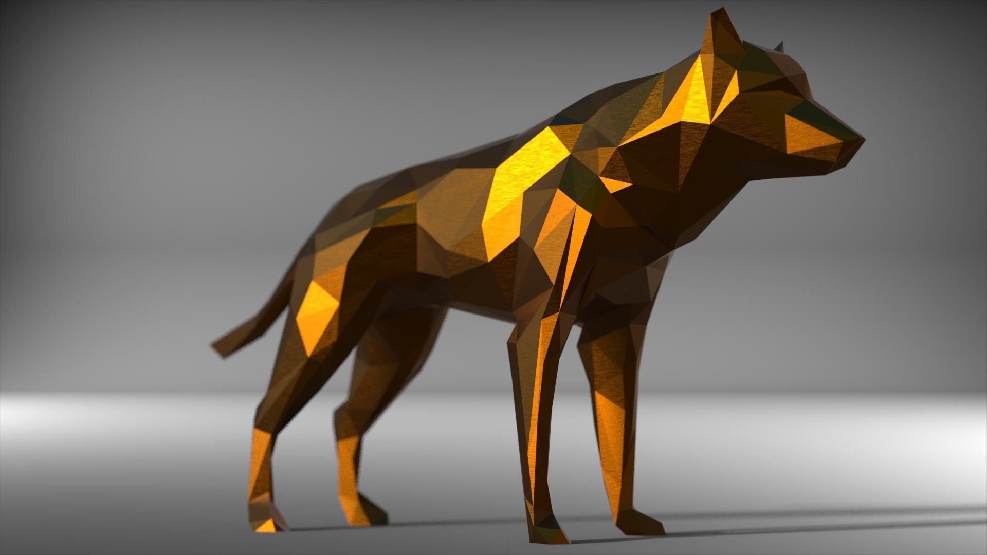 3D model wolf low poly printable VR / AR / low-poly | CGTrader