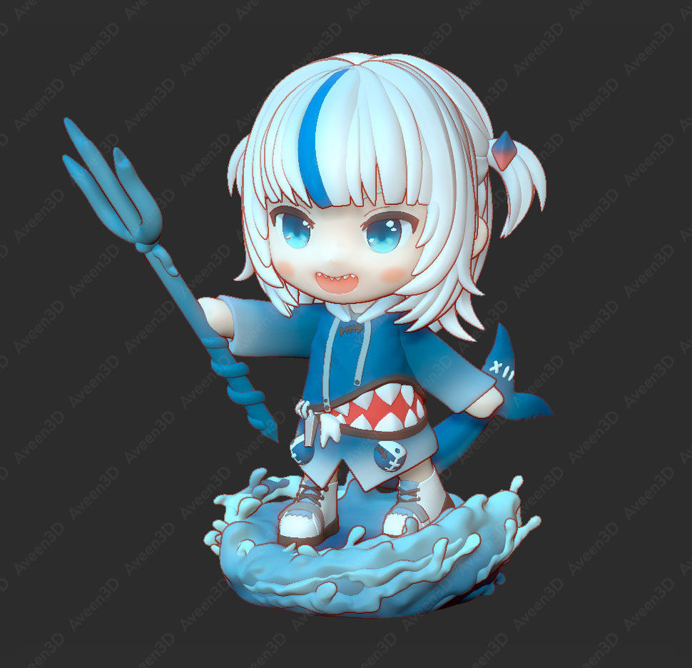 Garw Gura Chibi 3D model 3D printable | CGTrader