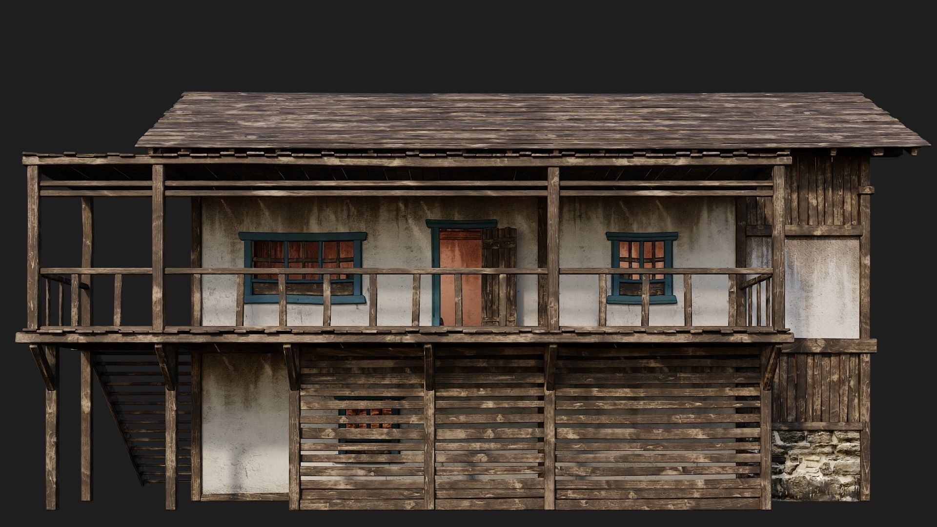 3D model Old House Building 4K Textures GameReady 165 VR / AR / low ...