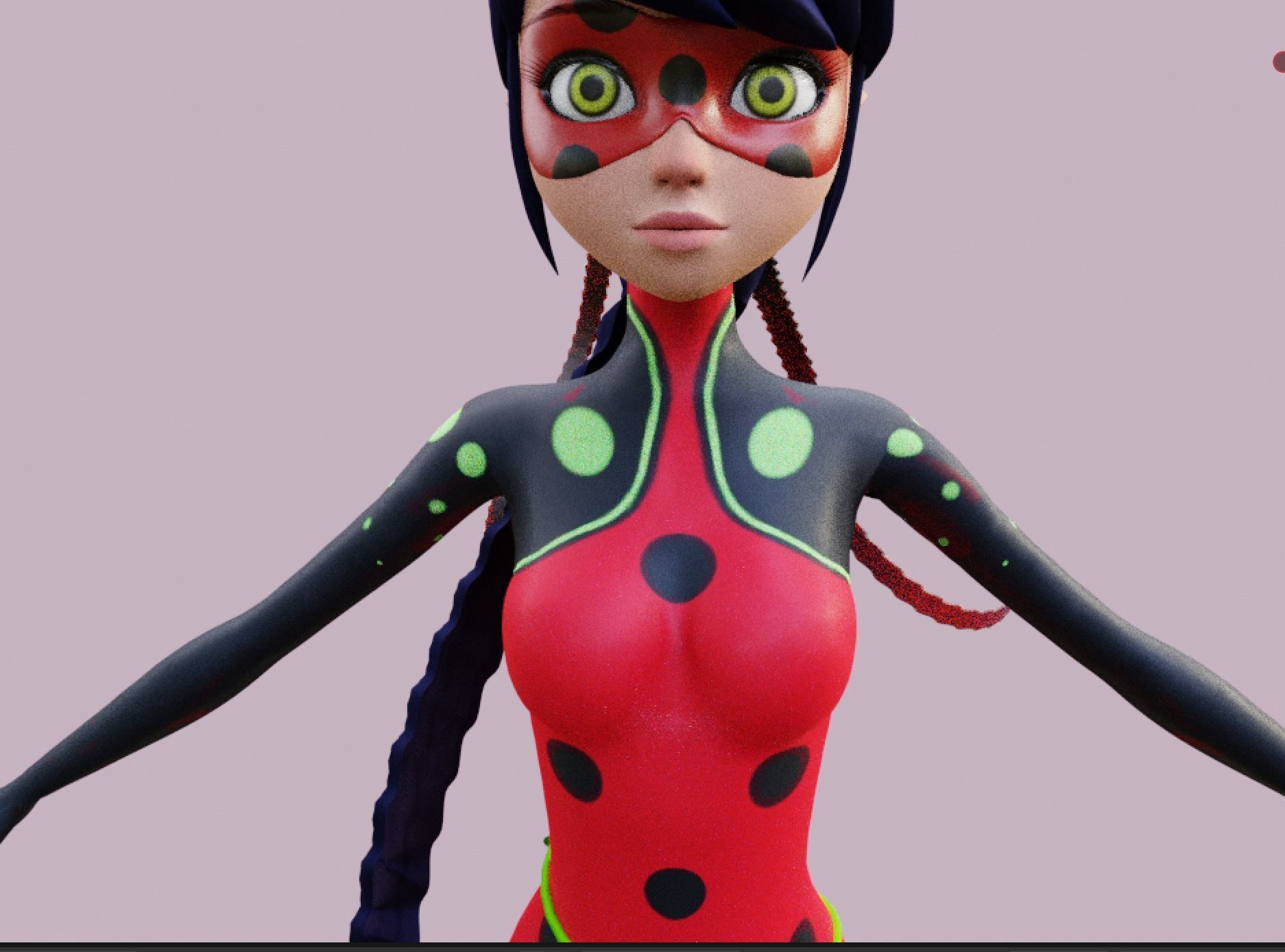 3D model MIRACULOUS LADYBUG - BUG NOIR animated rigged low-poly VR / AR ...