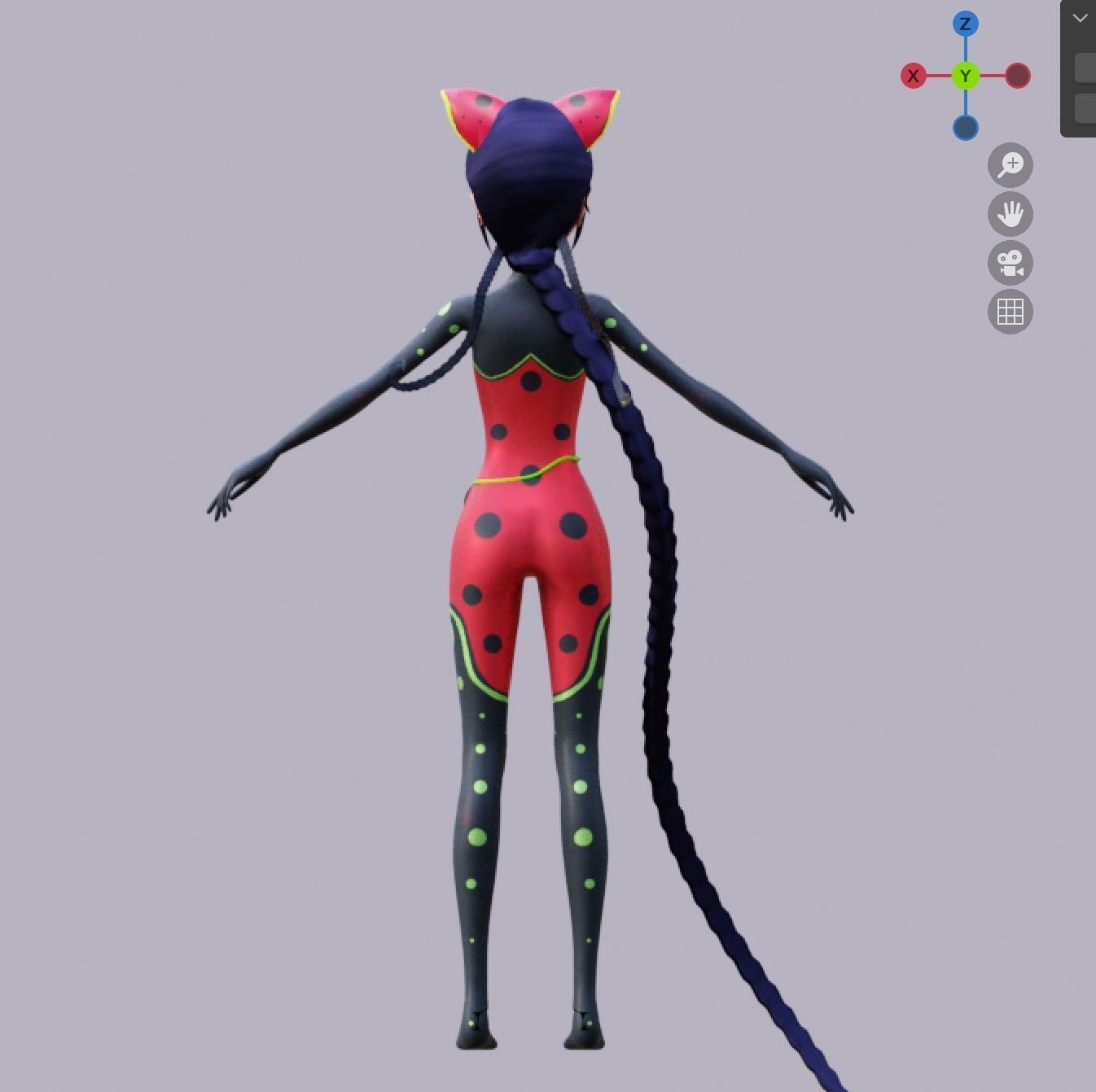 3D model MIRACULOUS LADYBUG - BUG NOIR animated rigged low-poly VR / AR ...