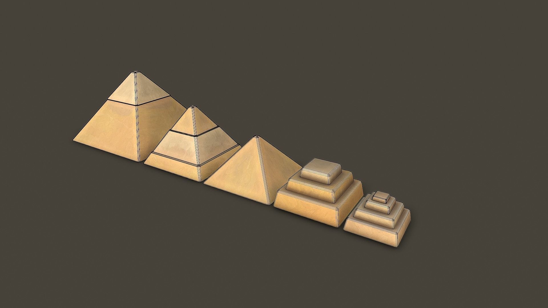 3D model Egyptian Pyramids VR / AR / low-poly | CGTrader