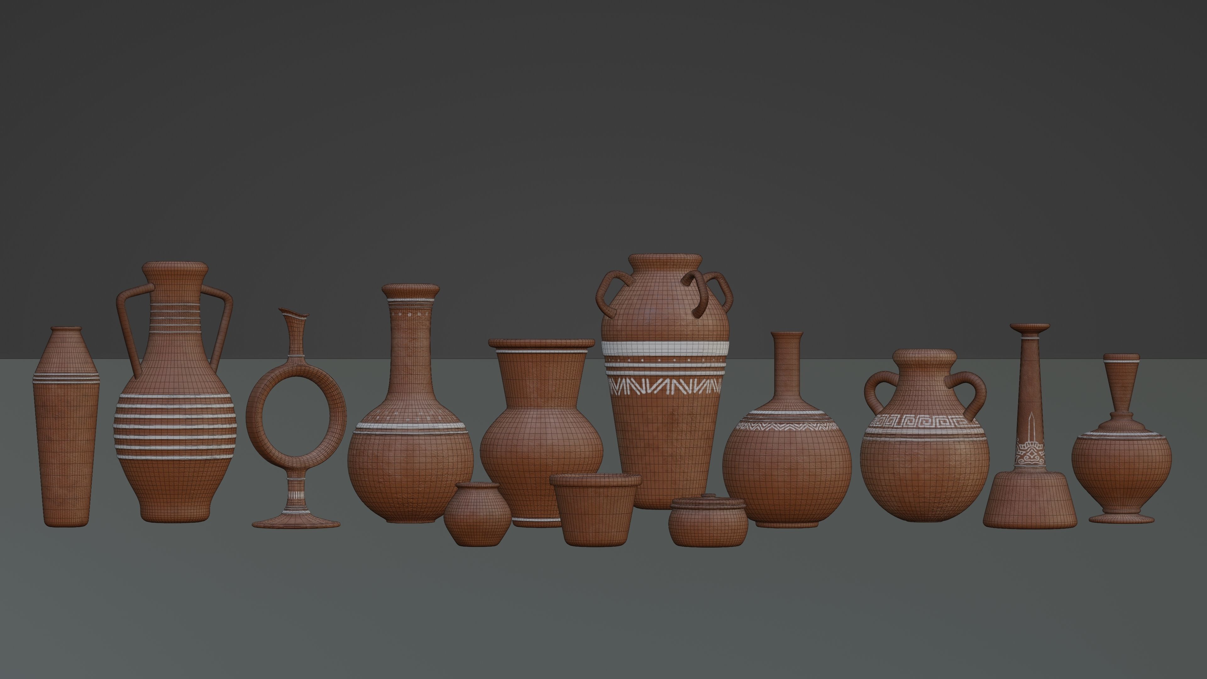 3D model Medieval Pottery Decoration Game Ready VR / AR / low-poly ...