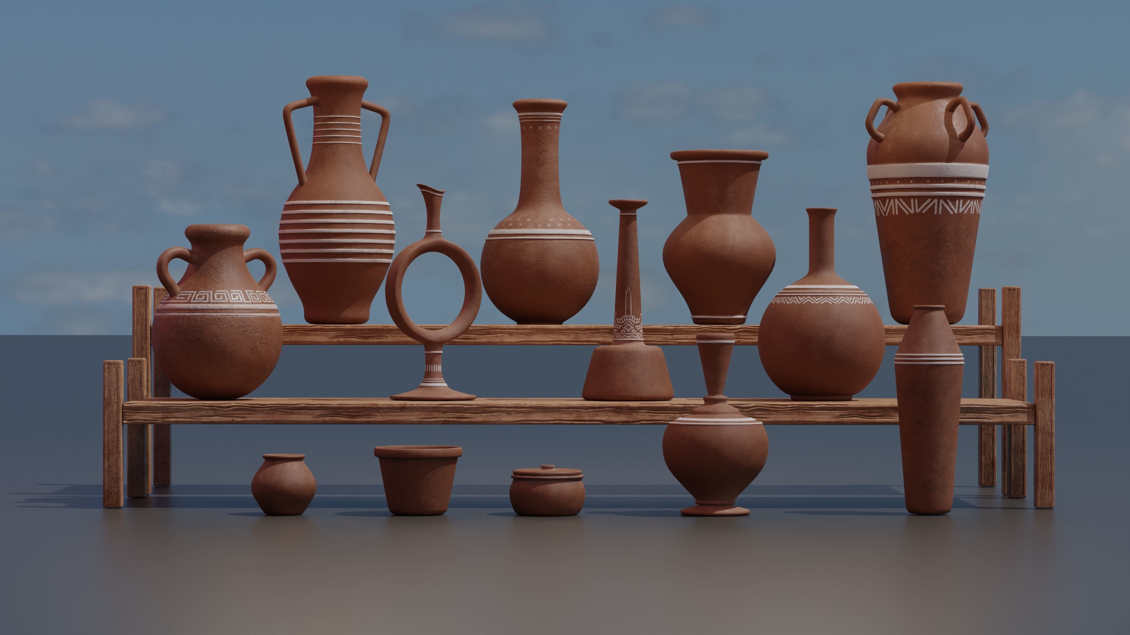 3D model Medieval Pottery Decoration Game Ready VR / AR / low-poly ...