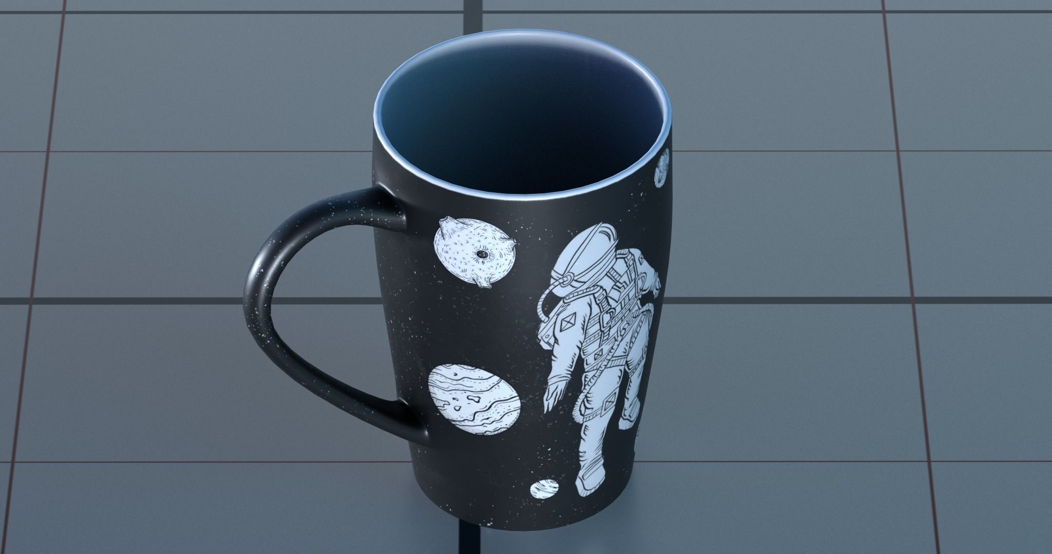 3D model Cups PBR coffee mug with astronaut VR / AR / low-poly | CGTrader