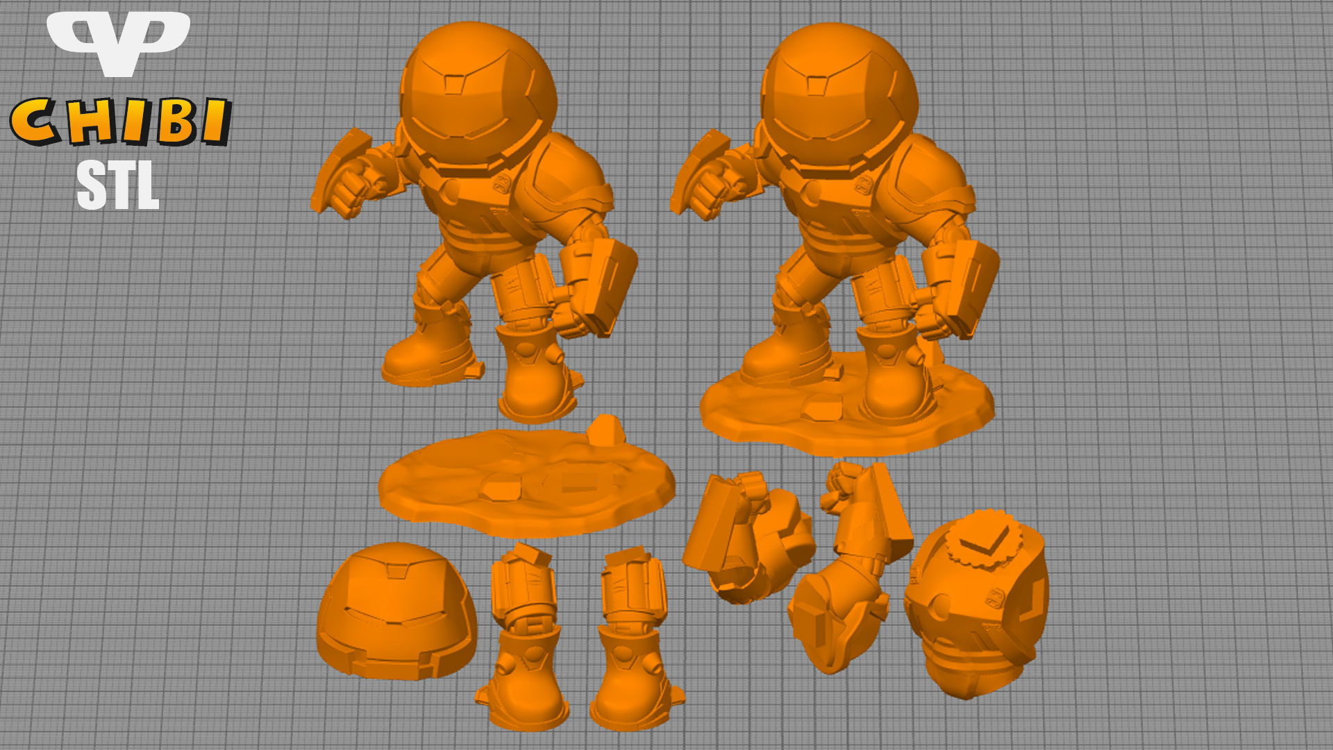Hulkbuster Chibi STL for 3D Printing ChibiSTL 3DXM 3D model 3D ...