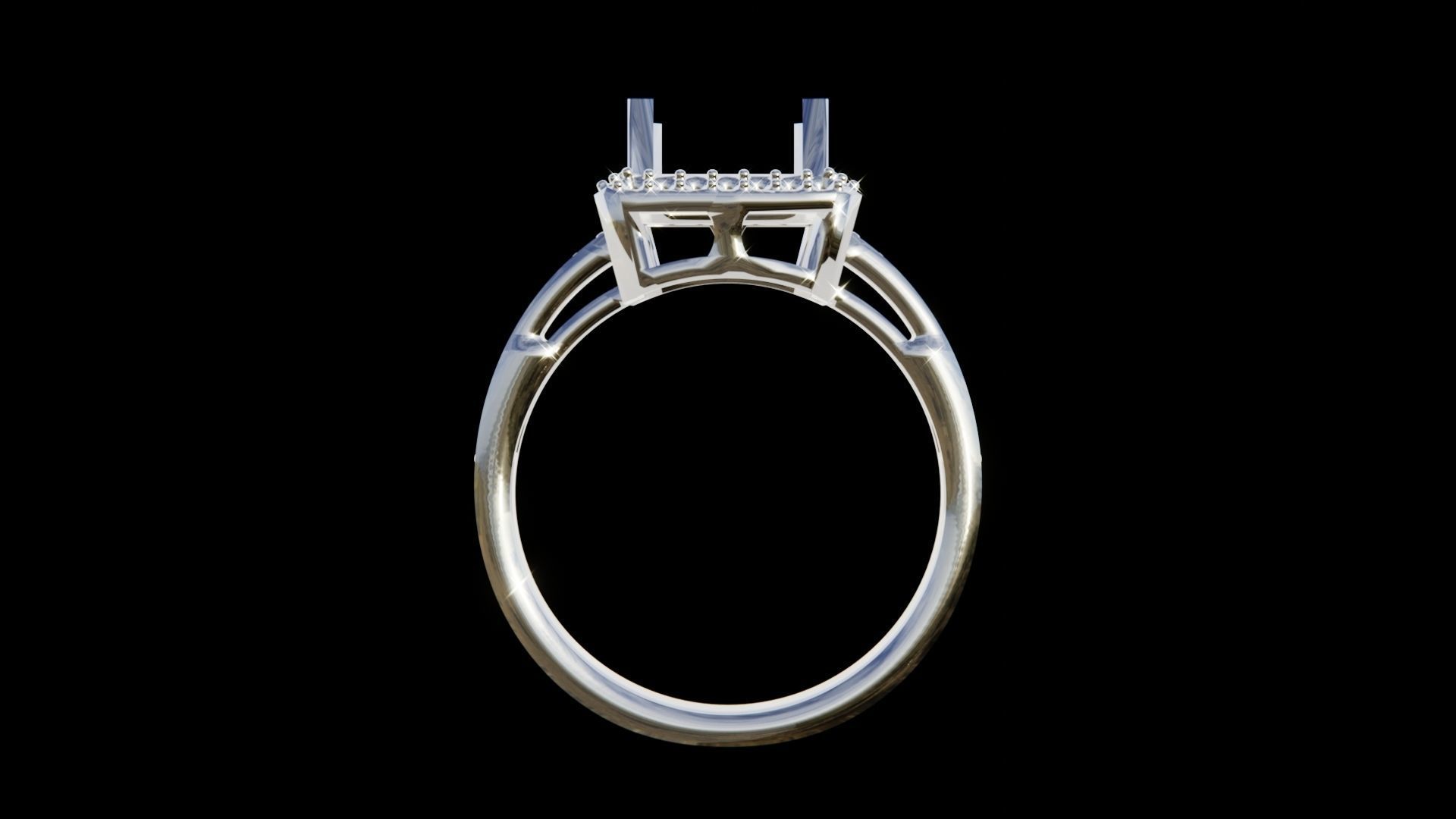 Ring 2 Print Model diamond engagement gold 3D model 3D printable | CGTrader
