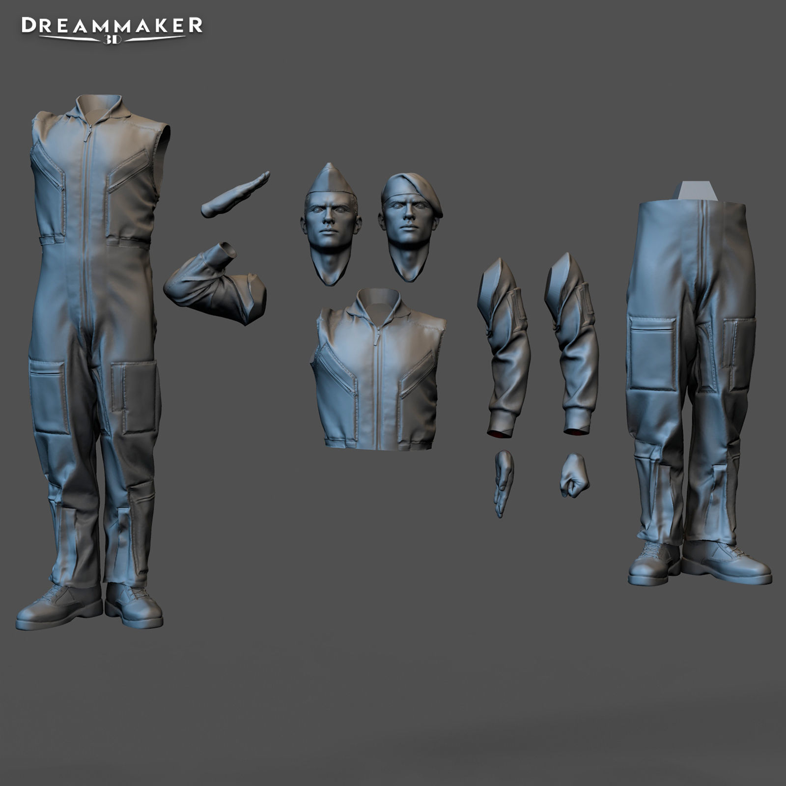 Fighter pilot saluting 3D model 3D printable | CGTrader