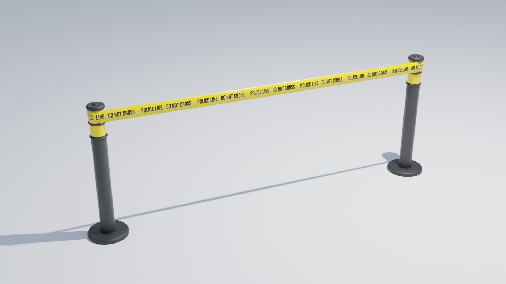 3D model Police Tape Barrier with Multiple Lengths 4K VR / AR / low ...