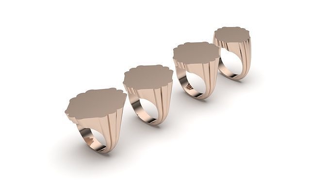 signet ring hollow and solid 8 pieces model3 3D model 3D printable ...