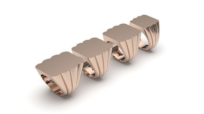 signet ring hollow and solid 8 pieces model8 3D model 3D printable ...