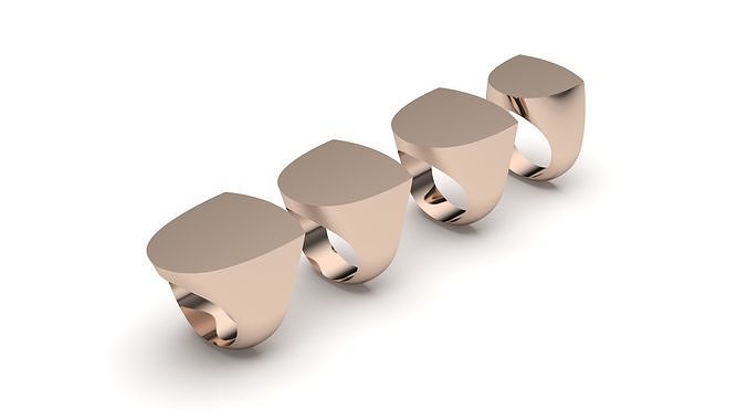 signet ring hollow and solid 8 pieces model13 3D model 3D printable ...