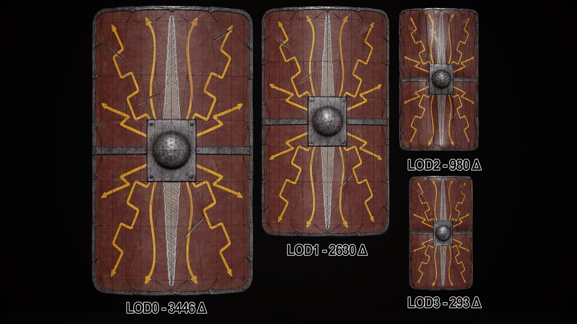 3D model Roman Shield - Scutum A VR / AR / low-poly | CGTrader