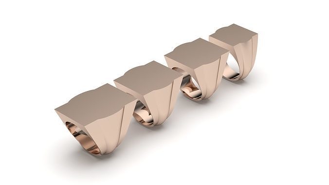 signet ring hollow and solid 8 pieces model36 3D model 3D printable ...