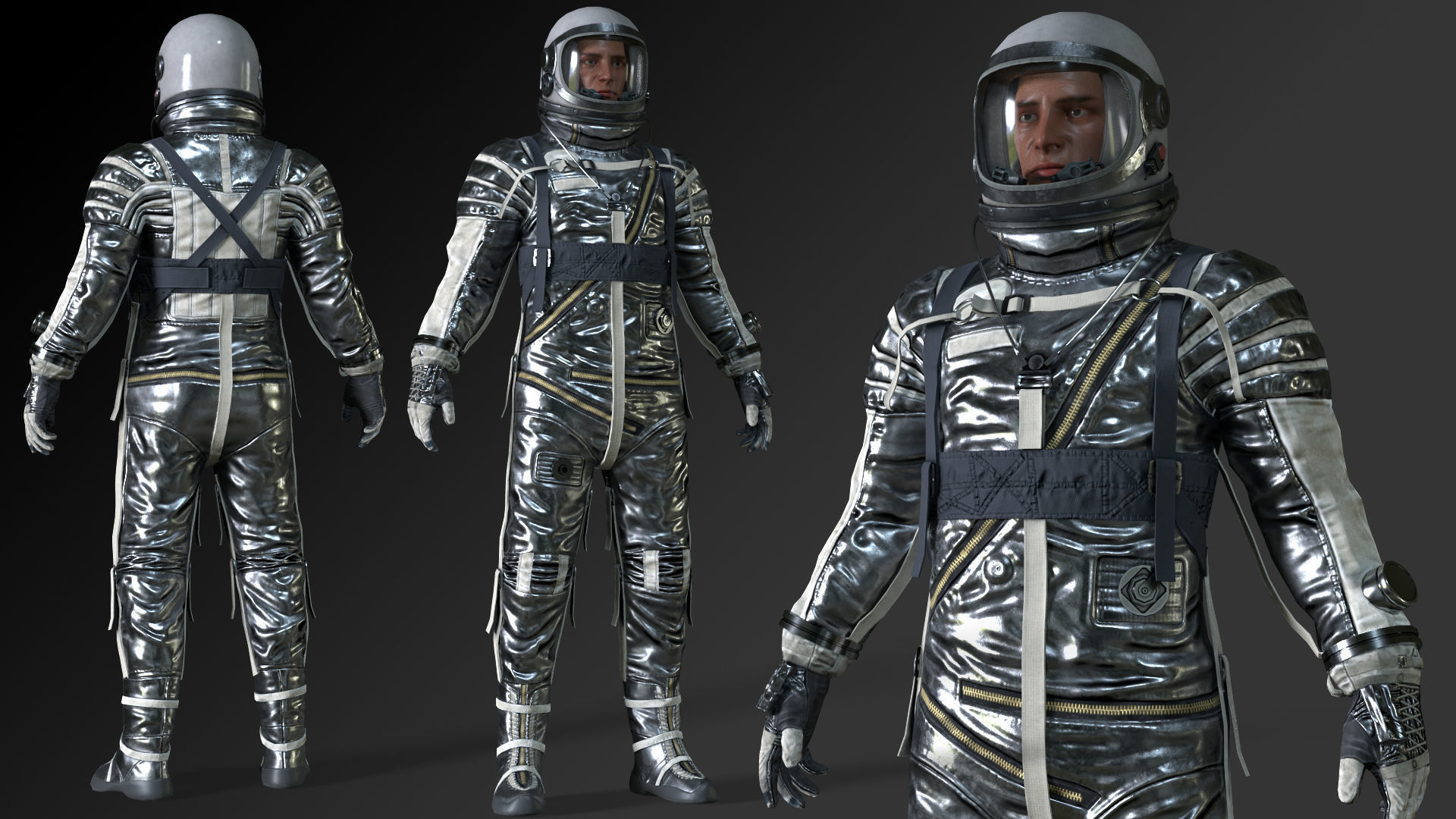 3D model CS04 Space Suit FULL VERSION VR / AR / low-poly rigged ...