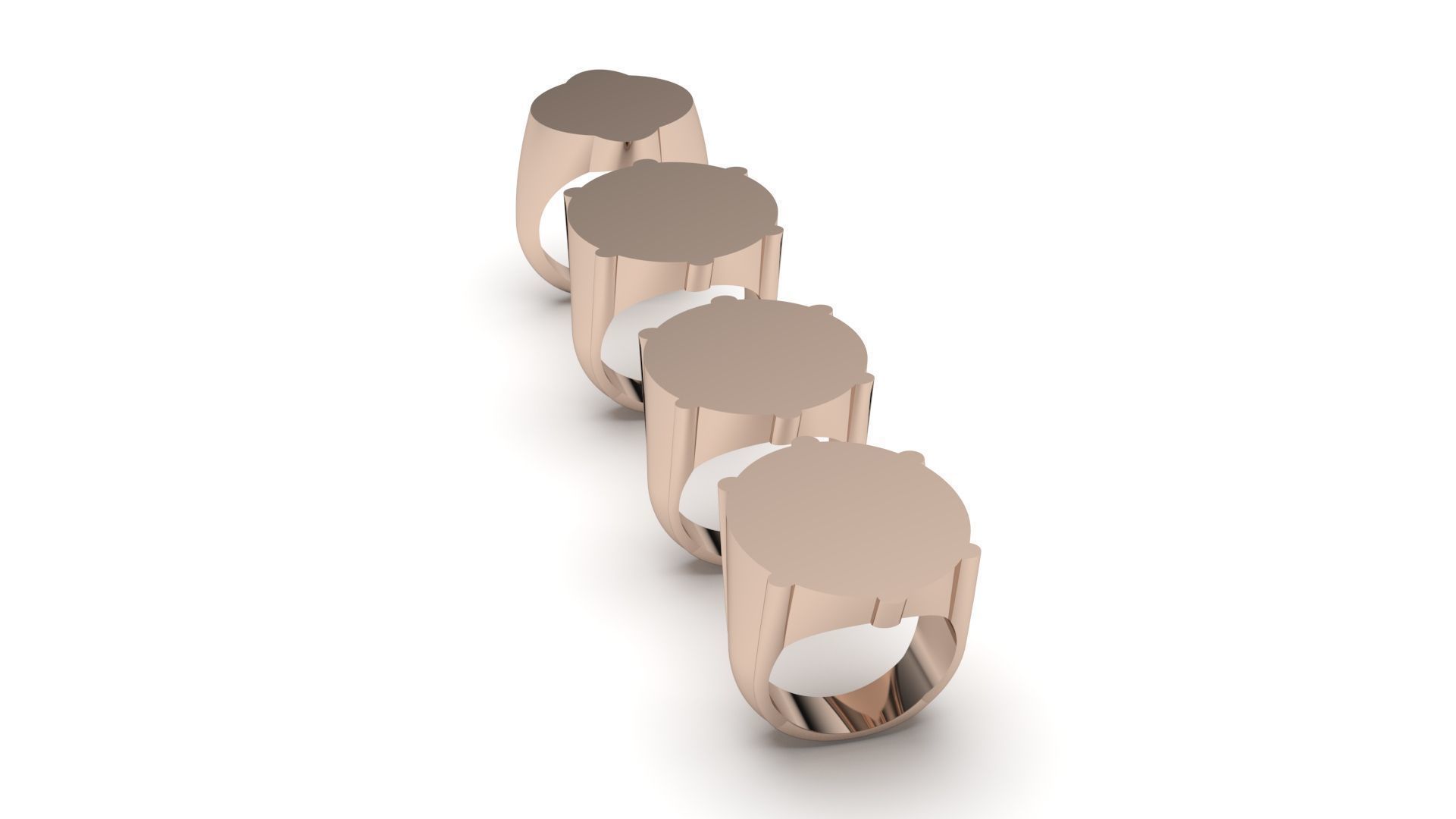 signet ring hollow and solid 8 pieces model45 3D model 3D printable ...