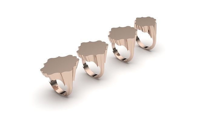 signet ring hollow and solid 8 pieces model49 3D model 3D printable ...